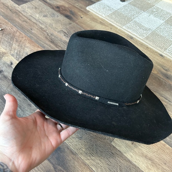 Stetson | Accessories | Stallion By Stetson Size 7 2 6 Black Cowboy Hat ...